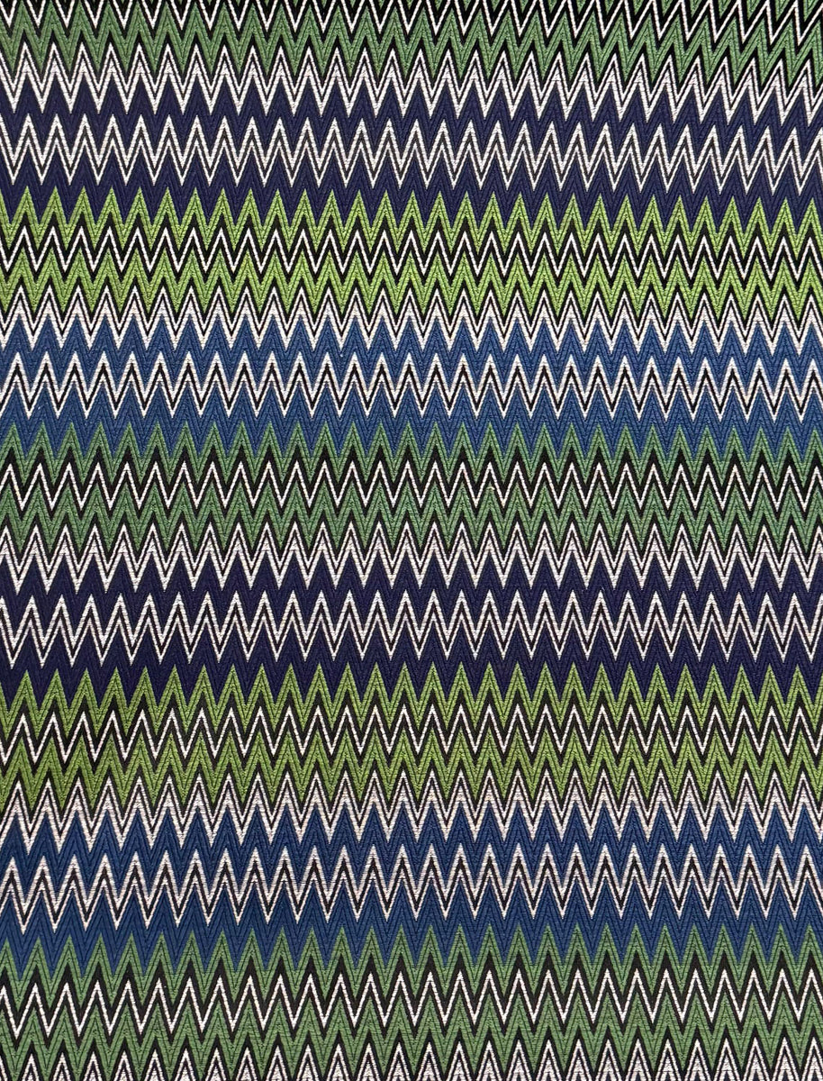 Blue and Green Chevron-LQ – Fabric and Fringe Warehouse