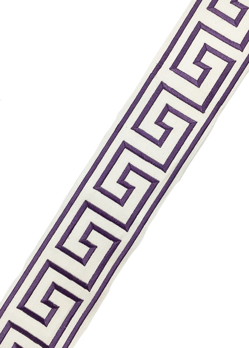Greek Key--Purple-# 1 LQ -15% – Fabric and Fringe Warehouse